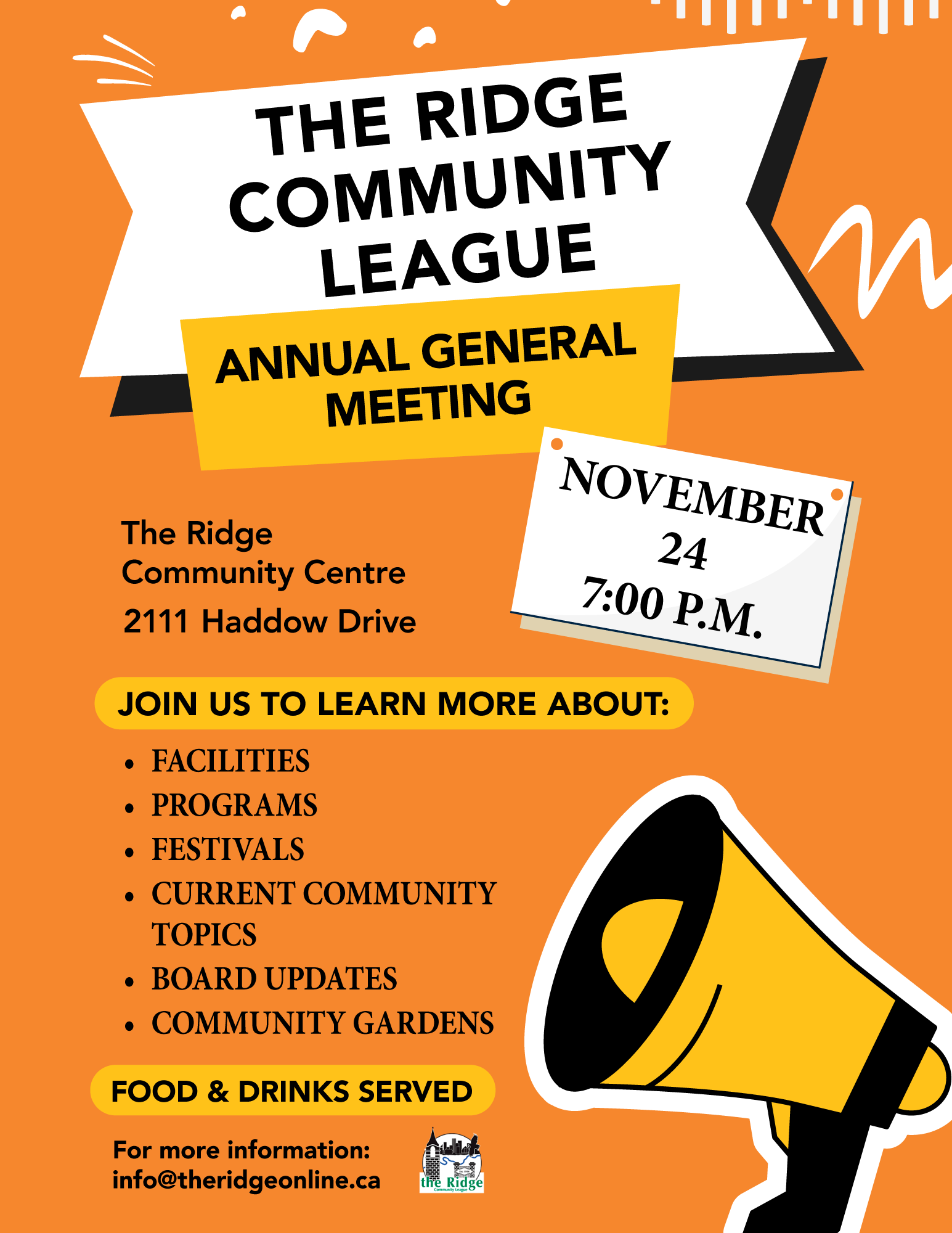 The Ridge 2022 AGM – The Ridge Community League